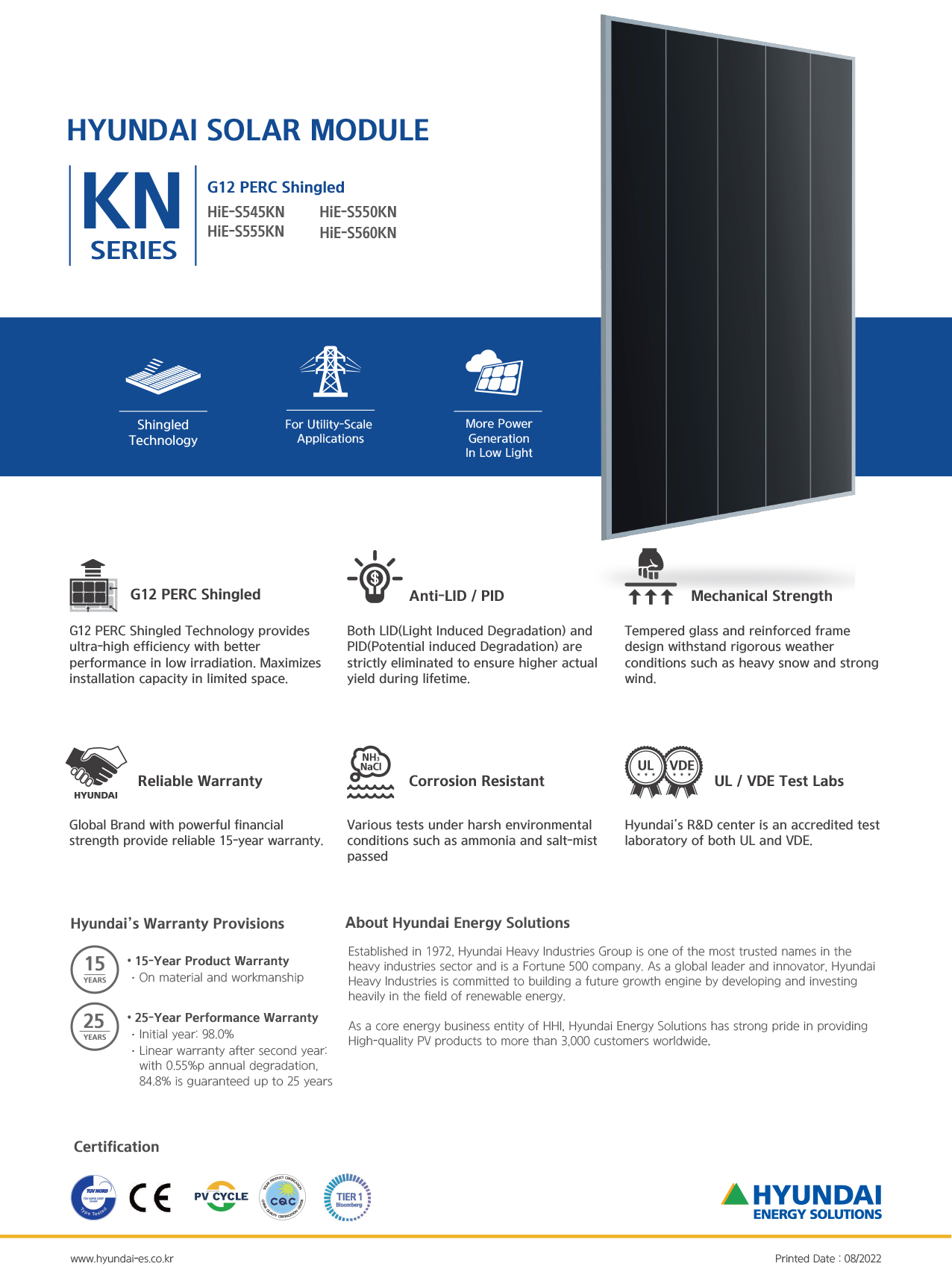 Hyundai 550 watt – Mika Solar System Energy